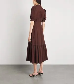 ME+EM Stretch-cotton Seersucker Midi Shirt Dress