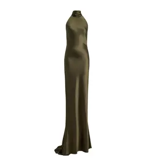 Ralph Lauren Satin Chilton Maxi Dress