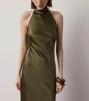 Ralph Lauren Satin Chilton Maxi Dress