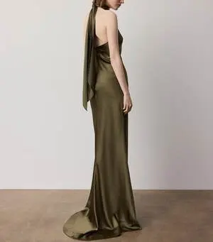 Ralph Lauren Satin Chilton Maxi Dress
