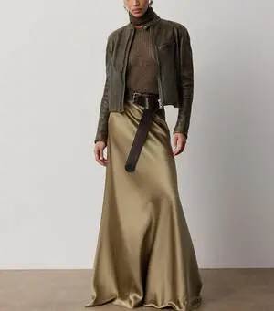 Ralph Lauren Masina Satin Maxi Skirt