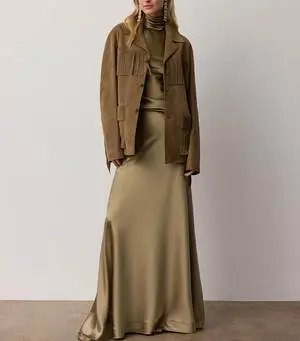 Ralph Lauren Suede Trim-fringe Perce Jacket