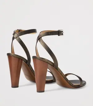 Ralph Lauren Leather Graison Heeled Sandals 95