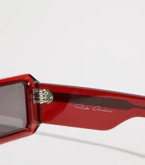 Rick Owens Acetate Geth Rectangular Sunglasses