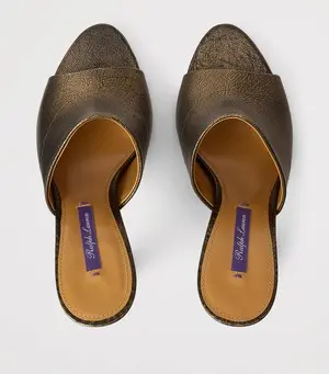 Ralph Lauren Metallic Leather Adela Heeled Mules
