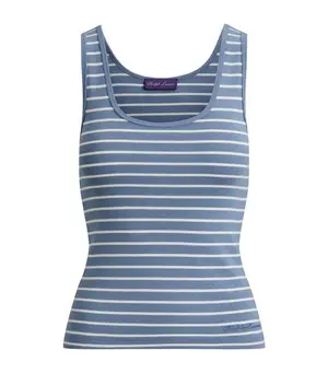 Ralph Lauren Ellis Striped Cotton-blend Tank Top