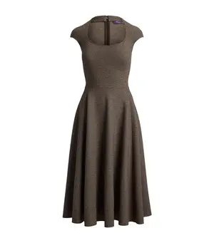Ralph Lauren Wool-silk Tweed Maisey Midi Dress