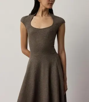 Ralph Lauren Wool-silk Tweed Maisey Midi Dress