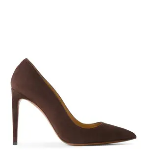 Ralph Lauren Suede Celia Heeled Pumps 100 - Brown