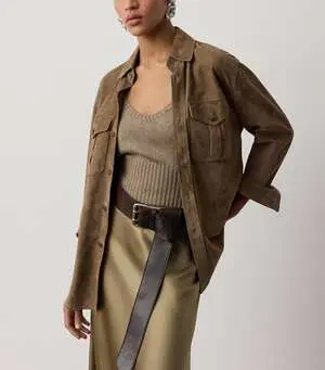 Ralph Lauren Landry Suede Shirt - Beige