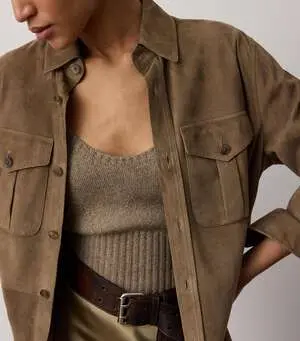Ralph Lauren Landry Suede Shirt - Beige