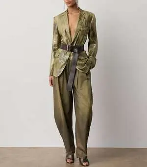Ralph Lauren Silk-blend Marcy Abstract Metallic Blazer