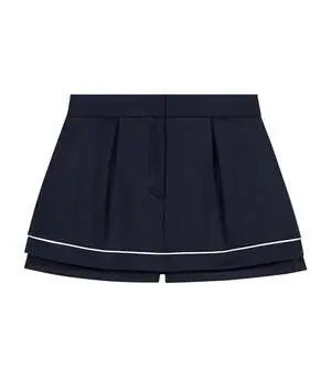Maje Pleated Skort With Contrast Piping - Blue