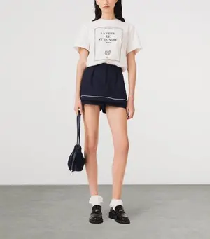 Maje Pleated Skort With Contrast Piping