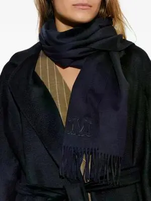 Max Mara Fringed Logo-embroidered Scarf