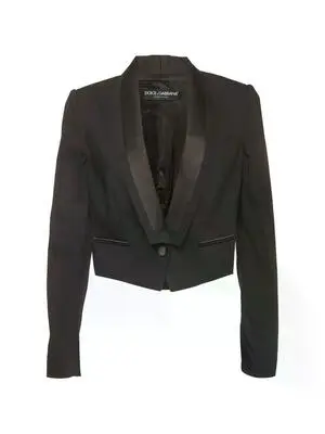 Dolce & Gabbana Shawl-lapel Cropped Wool Blazer
