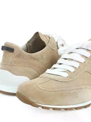 Brunello Cucinelli Calf Suede Panelled Lace-up Sneakers