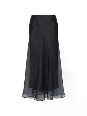 Max Mara Sheer Panel Flared Midi Skirt