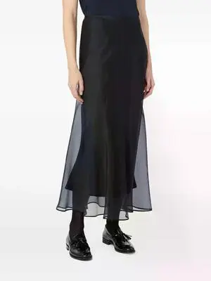 Max Mara Sheer Panel Flared Midi Skirt