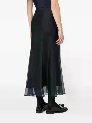 Max Mara Sheer Panel Flared Midi Skirt