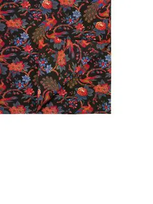La DoubleJ Pavone-print Linen Tablecloth