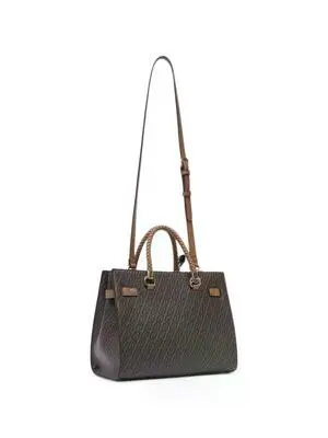Liu Jo Monogram Satchel Bag With Scarf Accent