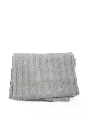 Brunello Cucinelli Ribbed-knit Cashmere Scarf - Grey