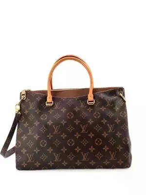 LOUIS VUITTON Pallas Tote Monogram Canvas Shoulder Bag - Brown
