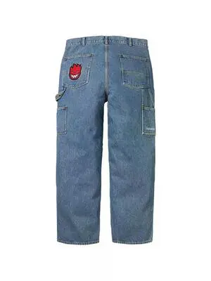 Supreme X Spitfire Double Knee Logo-patch Jeans