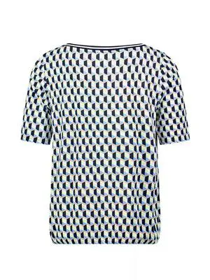 BETTY BARCLAY Geometric Print Short Sleeve Top