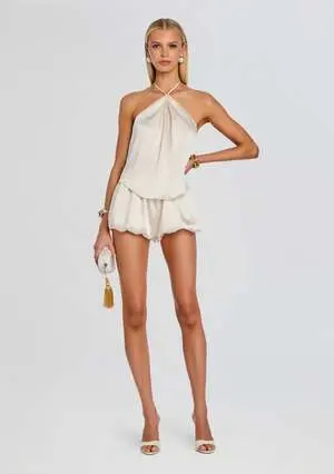 SEROYA Beckham Halter Neck Tank - Eggshell