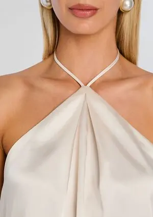 SEROYA Beckham Halter Neck Tank - Eggshell