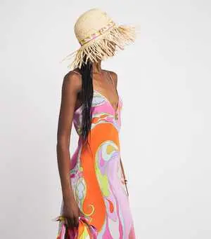 Emilio Pucci Raffia Sun Hat With Printed Brim