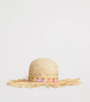 Emilio Pucci Raffia Sun Hat With Printed Brim