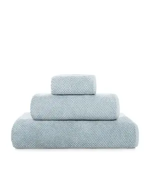 GRACCIOZA Bee Waffle Bath Towel - Blue