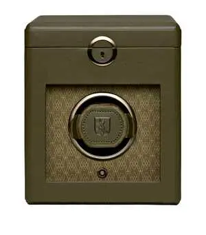 Wolf Earth Single Watch Winder With Storage - Green