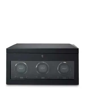 Wolf British Racing Triple Watch Winder - Black