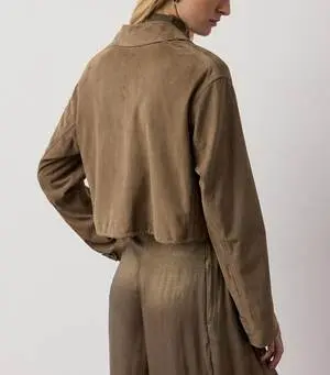 Ralph Lauren Suede Cropped Utility Jacket