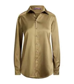 Ralph Lauren Adrien Satin Shirt - Grey