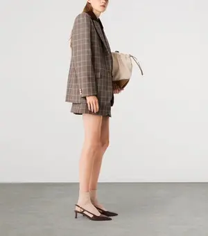 Maje Wool-cotton Check Blazer