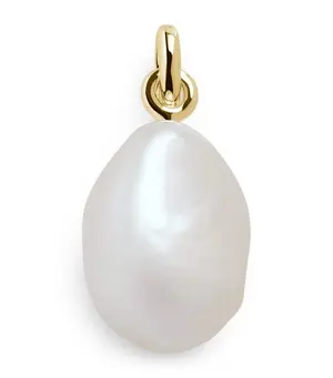 Monica Vinader Baroque Pearl Pendant Charm In 14 Karat Yellow - Gold