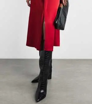 RETORI Sleeveless Draped Satin Midi Dress
