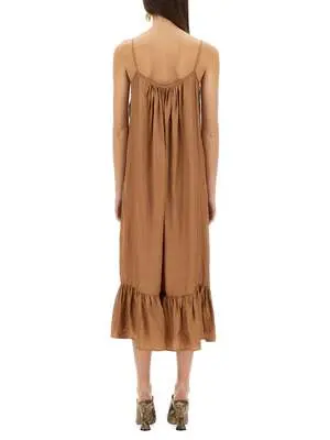 Dries Van Noten Ruffled Dress With Front Tie Detail