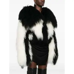 Attico Shearling Patterned Jacket - Black