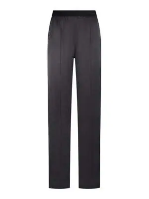 TOM FORD Silk Satin Wide Leg Pajama Pants - Black