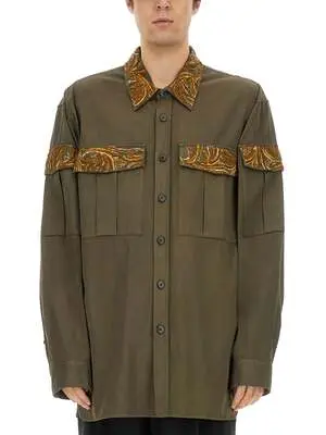 Dries Van Noten Shirt With Embroidery - Brown