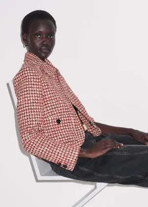 ME+EM Statement Weave Cropped Jacket