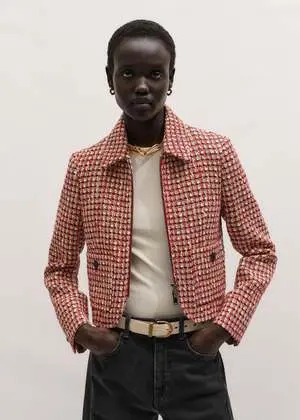 ME+EM Statement Weave Cropped Jacket