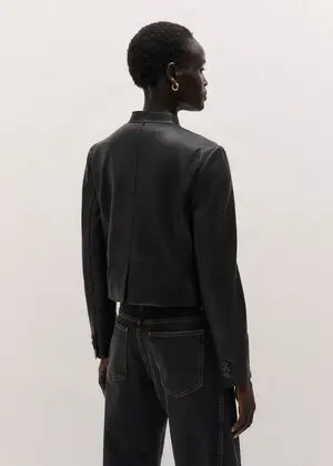 ME+EM Cropped Leather Jacket