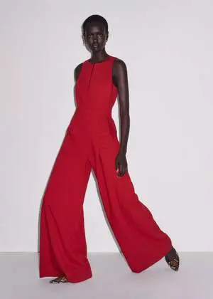 ME+EM Tailored Wide-leg Jumpsuit - Ruby Red
